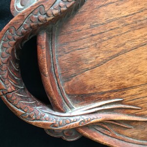 Wooden Tray With Sculpted Dragon - Etsy