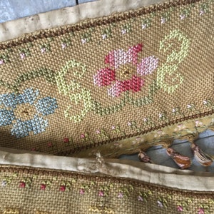 Cross Stitch Embroidered Panel of Fabric - Etsy
