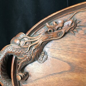 Wooden Tray With Sculpted Dragon - Etsy