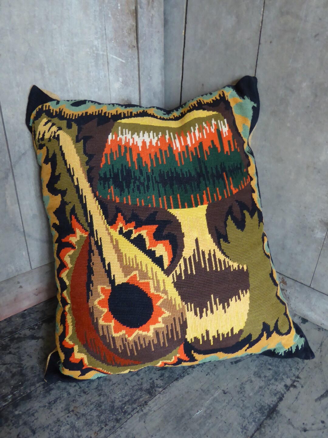 Vintage 60s Embroidery Cushion Cover - Etsy