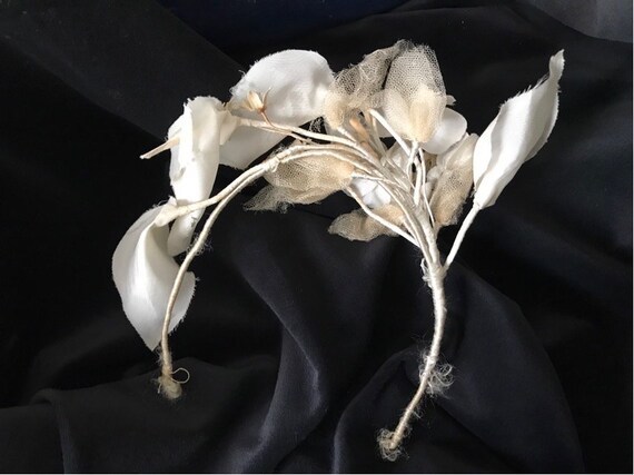 1920s wedding crown of silk lillies - Gem