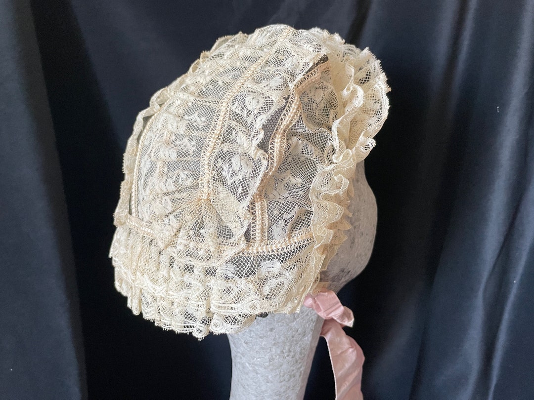 19th Century Lace Bonnet - Etsy