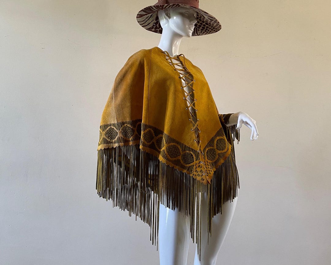 1970s Suede Cape - Etsy