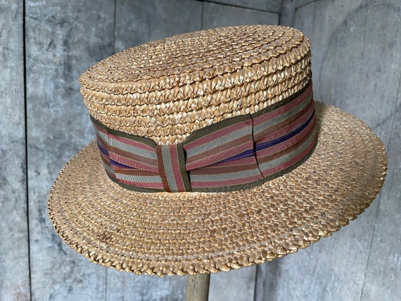 1920s straw boater hat - Gem