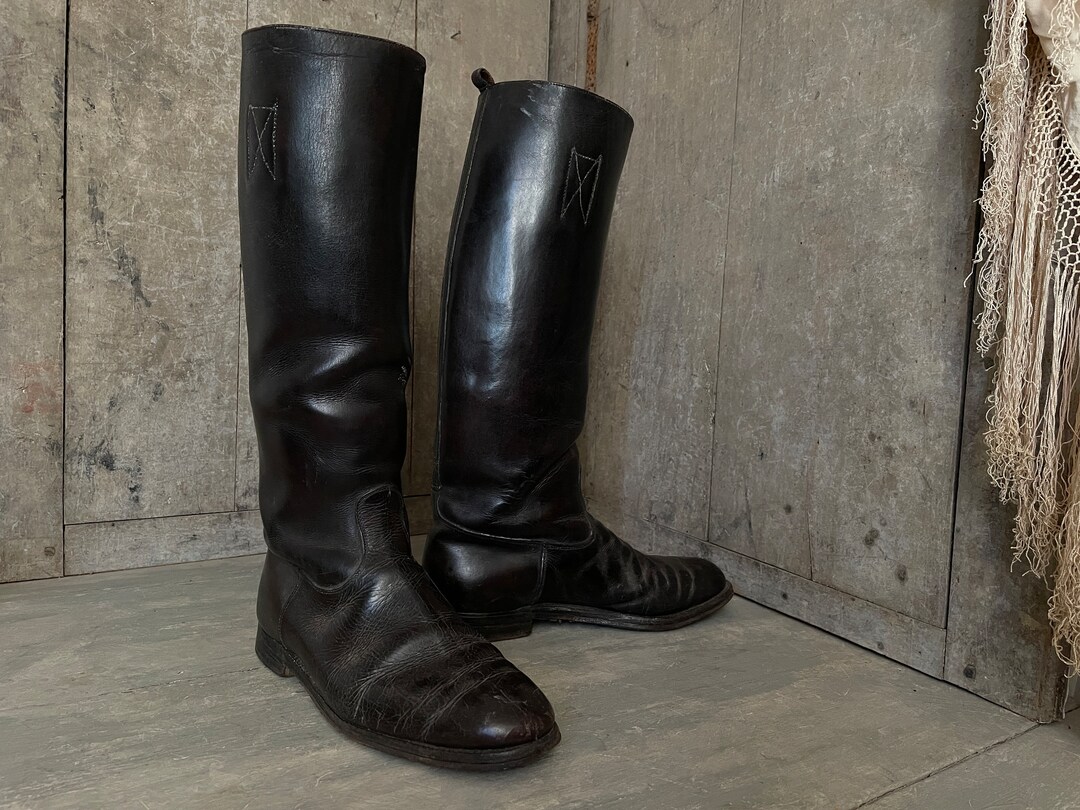 Elegant Leather Riding Boots - Etsy