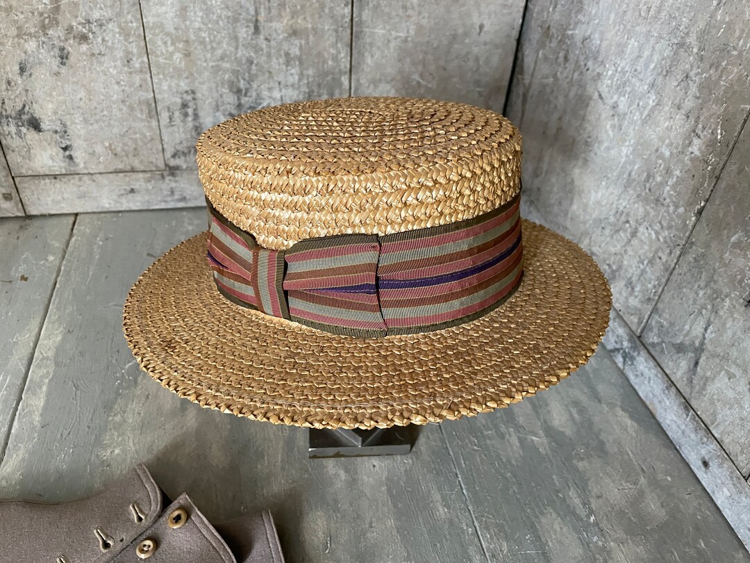 1920s Straw Boater Hat - Etsy