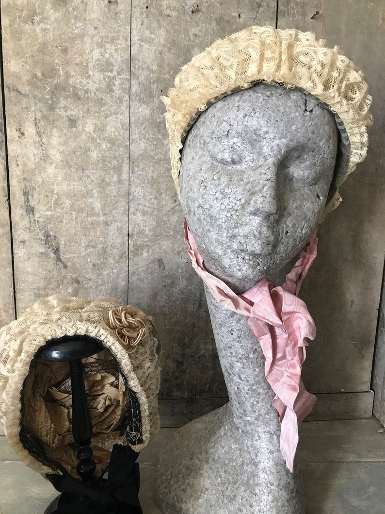 19th Century Lace Bonnet - Etsy