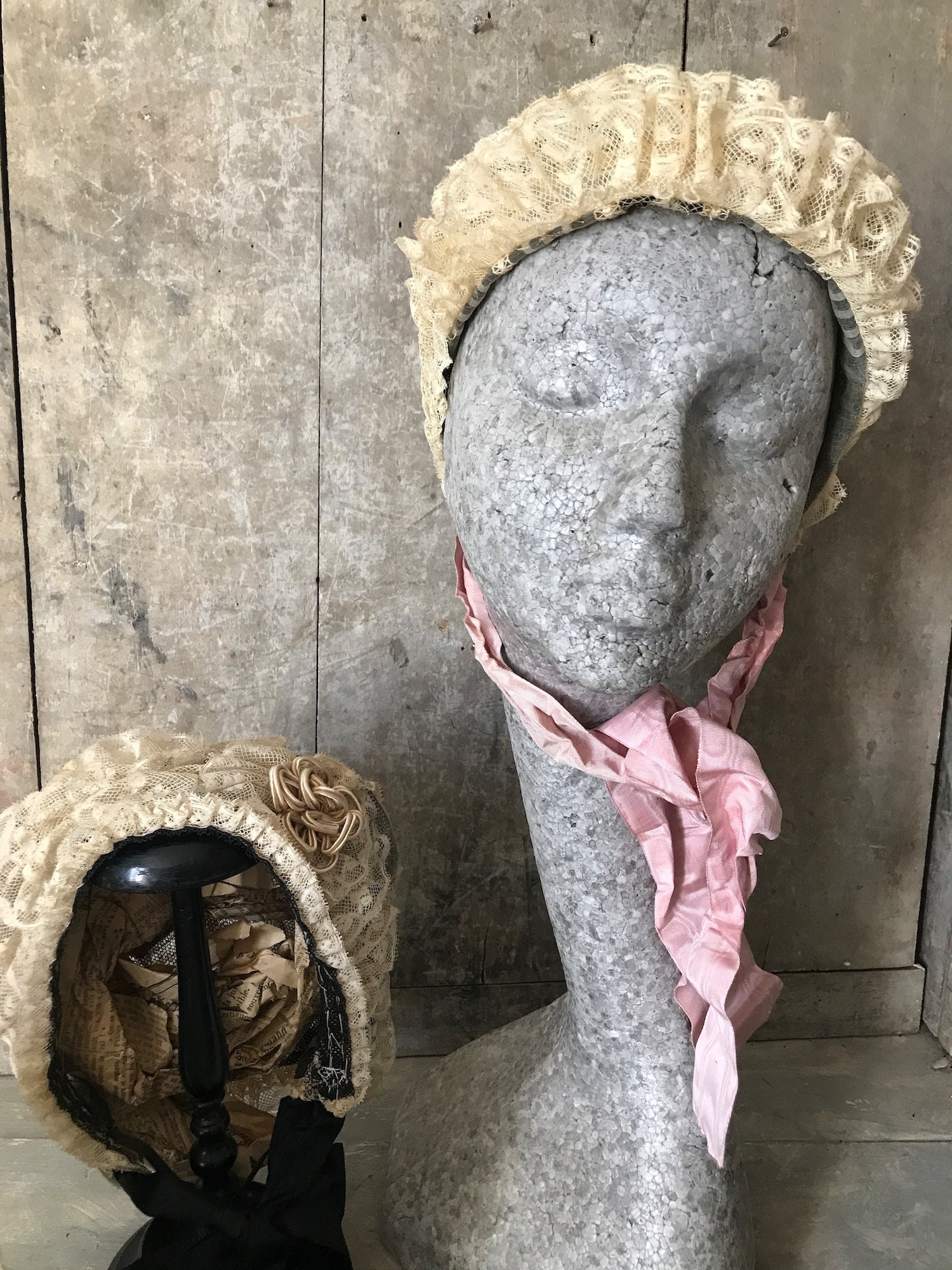 19th Century Lace Bonnet - Etsy