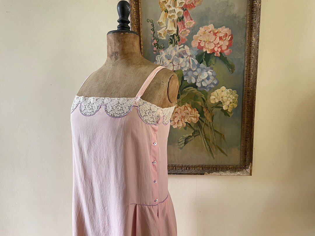 Antique Peach Silk Camisole and Shorts - Etsy