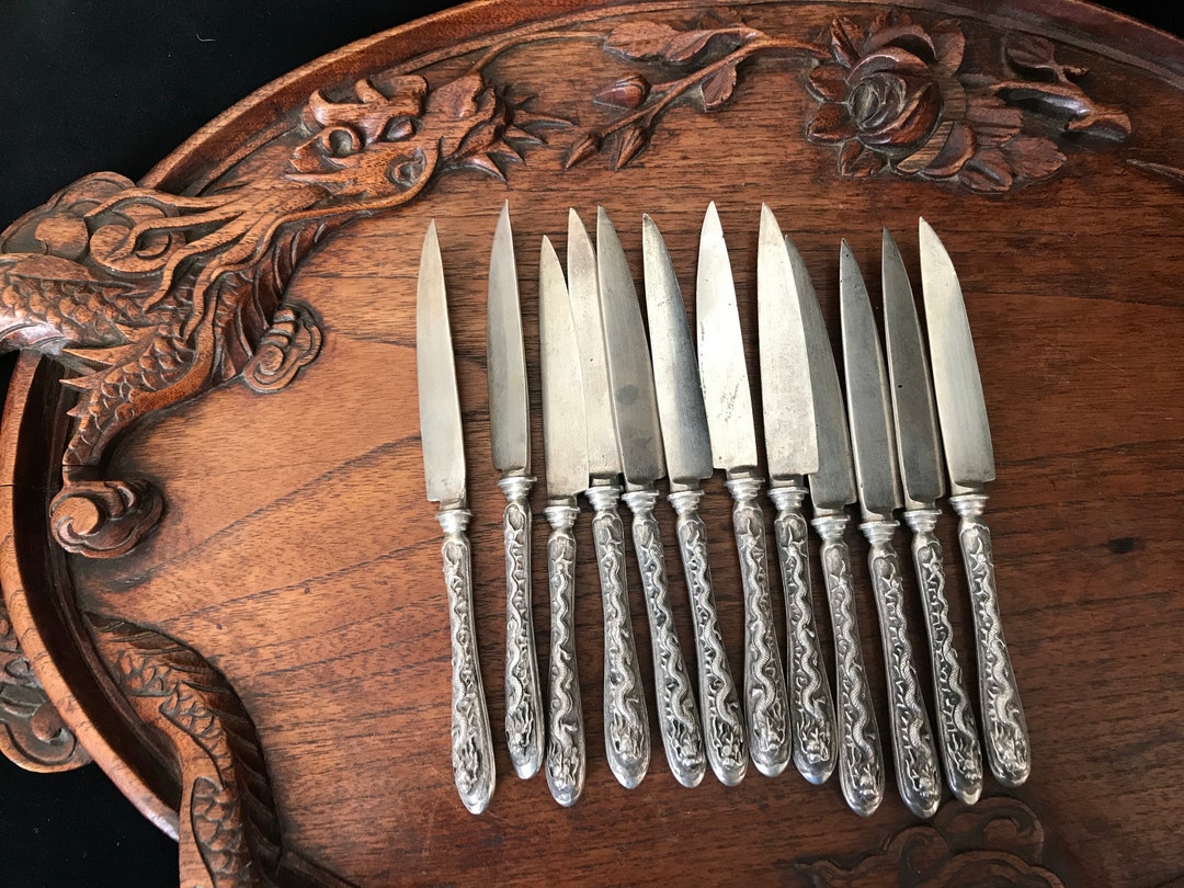 Twelve Chinese Silver Knives With Dragon Handles - Etsy