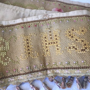 Cross Stitch Embroidered Panel of Fabric - Etsy