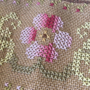 Cross Stitch Embroidered Panel of Fabric - Etsy