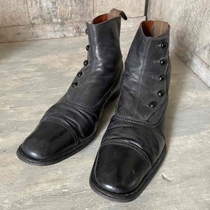 Edwardian Mens Leather Button Boots - Etsy