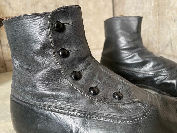 Edwardian mens leather button boots - Gem
