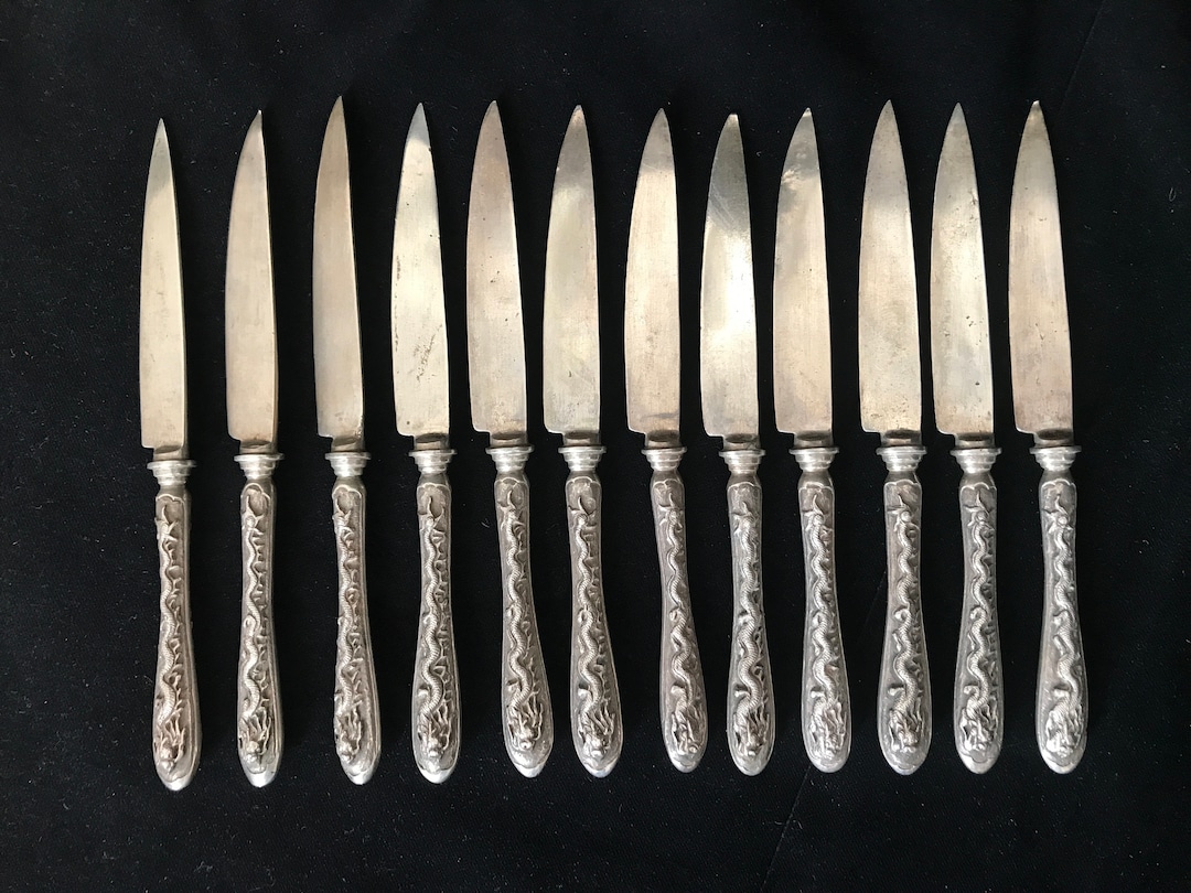 Twelve Chinese Silver Knives With Dragon Handles - Etsy