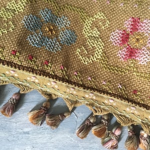 Cross Stitch Embroidered Panel of Fabric - Etsy