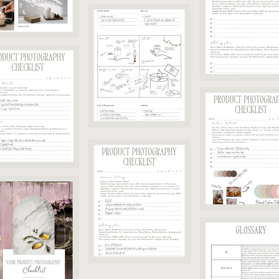 Ultimate Product Photography Workbook & Planner, Product Photography ...