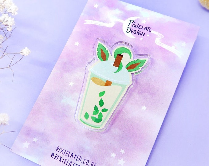 Leafeon Bubble Tea Pin Teaveelutions Collection // - Etsy