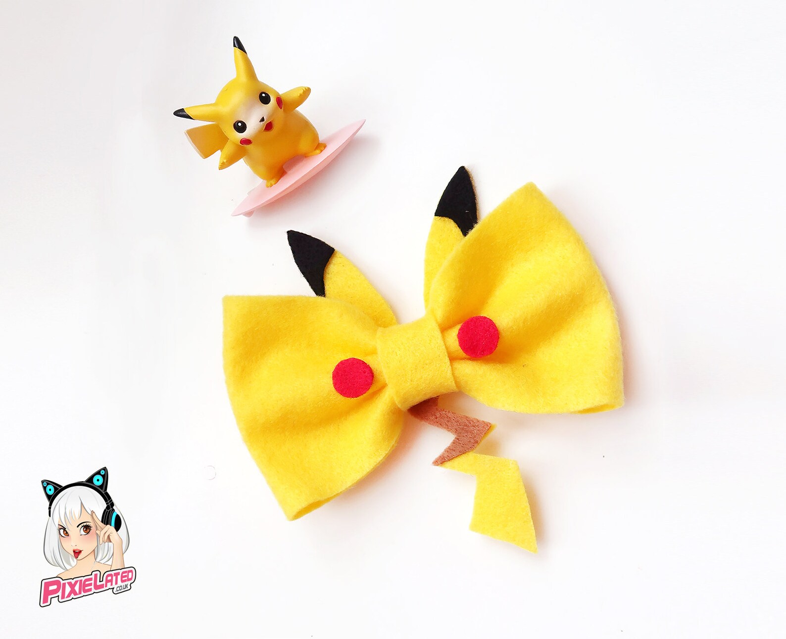 Pikachu Bow Pokemon Cute Bow Pixielatedesign Kawaii | Etsy