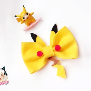 Pikachu Bow Pokemon Cute Bow Pixielatedesign Kawaii | Etsy
