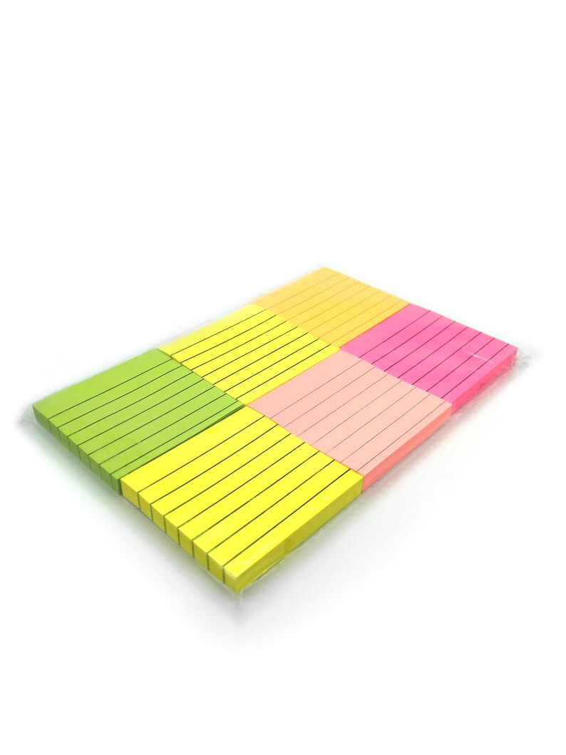 Lined Sticky Notes / Neon Square Post It Notes / Memo Pads of - Etsy