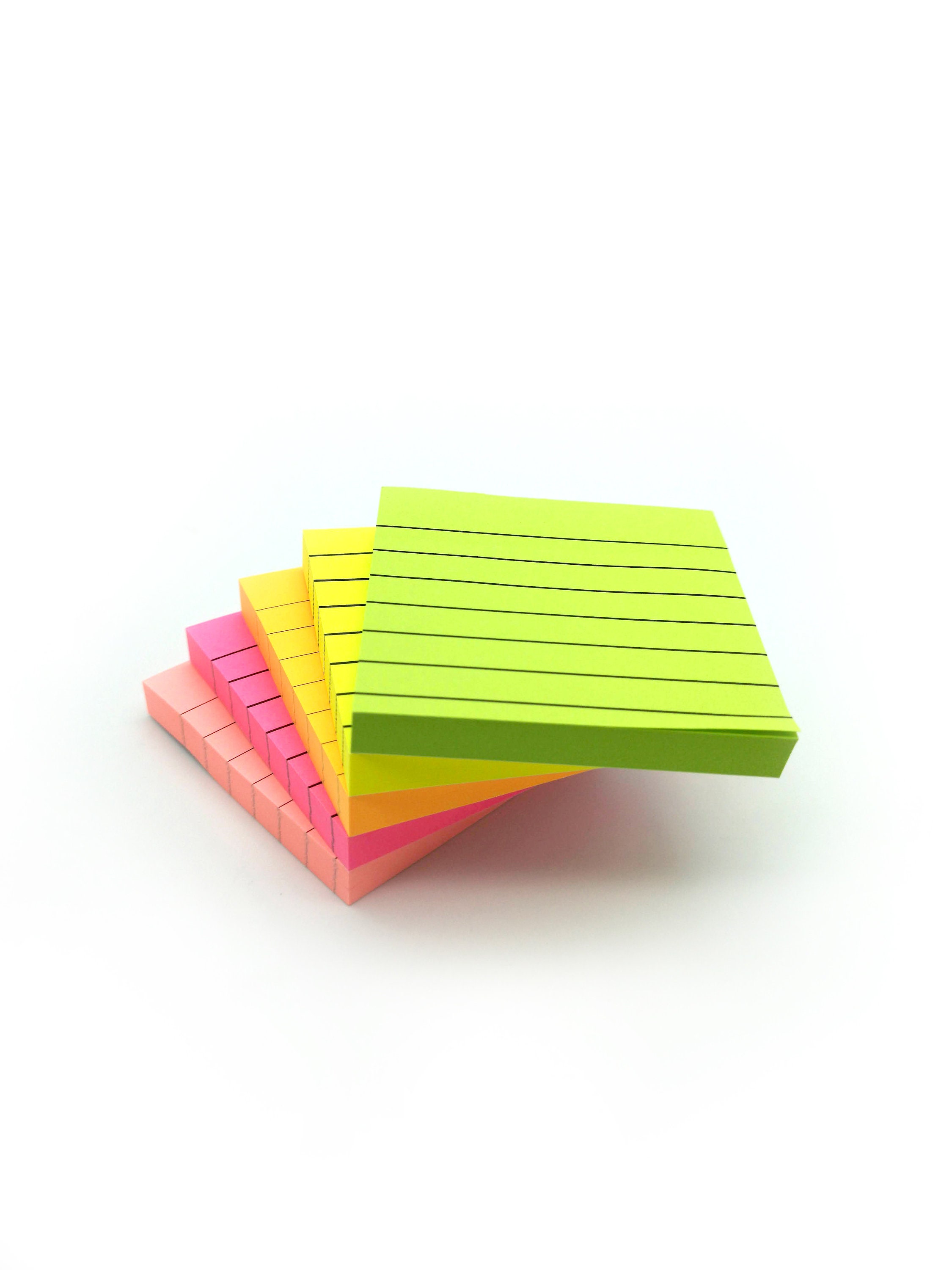 Lined Sticky Notes / Neon Square Post It Notes / Memo Pads of | Etsy