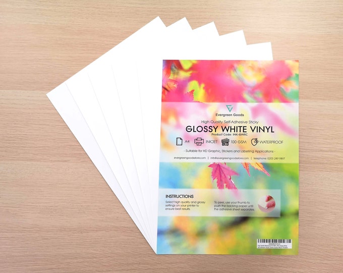 A4 Vellum Sticker Paper 1 Sheet blank, Semi Opaque, Inkjet/laser ...