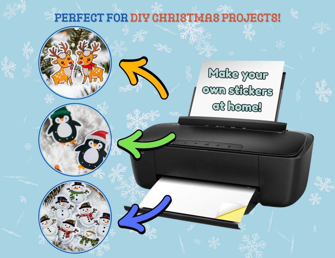 A4 Christmas Sticker Paper/vinyl Labels 10x Matte/glossy DIY Self ...