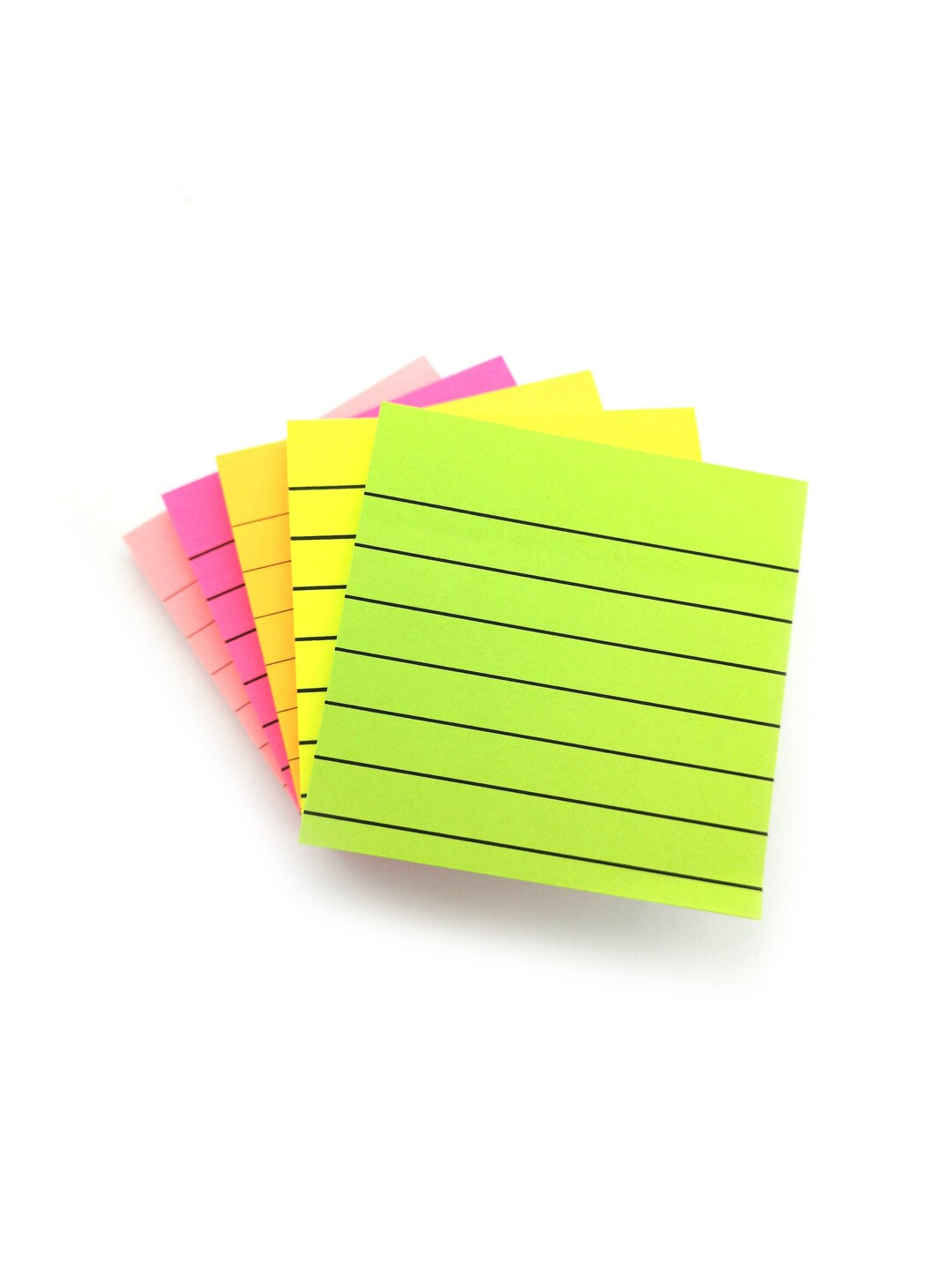 Lined Sticky Notes / Neon Square Post It Notes / Memo Pads of - Etsy