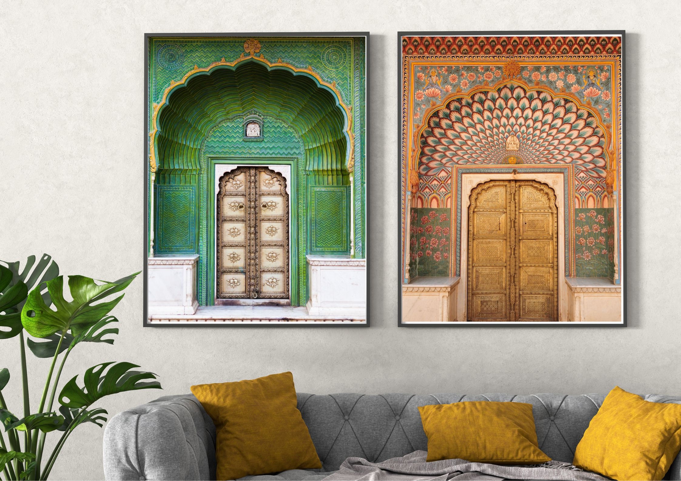 Jaipur Indian Palace Art Set, Rajput Royal Prints, Living Room Decor ...