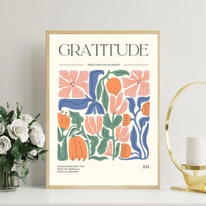 Gratitude Gallary Wall Art Poster, Motivational Unframed Boho Print ...