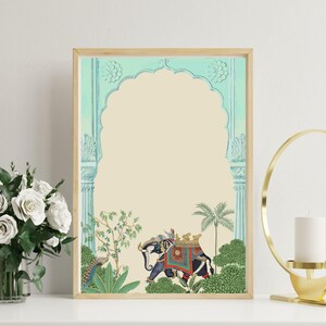 Indian Folk Art, Indian Elephant Print, Indian Wall Art , Indian Mughal ...