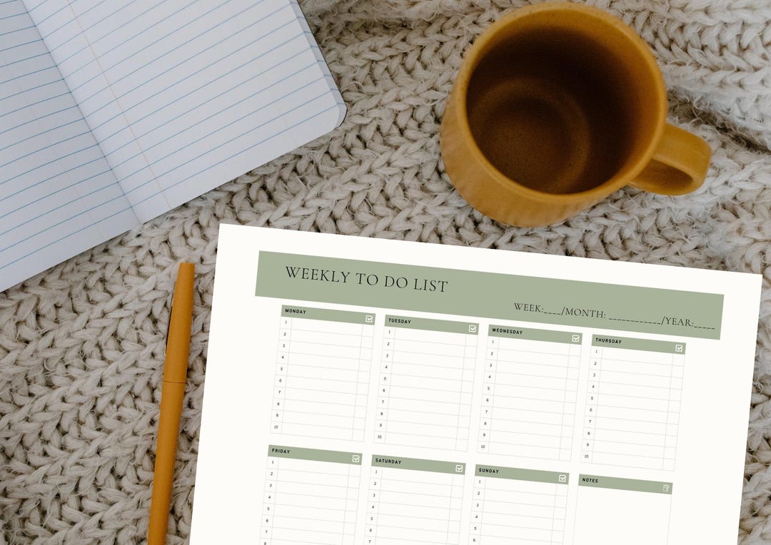 Weekly Planner Printable: Landscape To-do List (A3, A4, Letter PDF) - Etsy