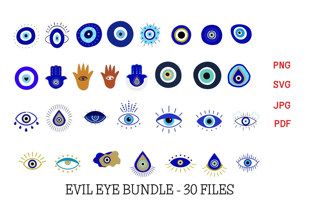 Evil Eye Svg Bundle, Humsa Svg Cut Files, Turkish Eye Svg, Evil Eye Protection Svg, Png, Pdf ...