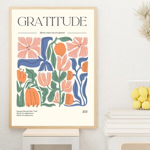 Gratitude Gallary Wall Art Poster, Motivational Unframed Boho Print ...