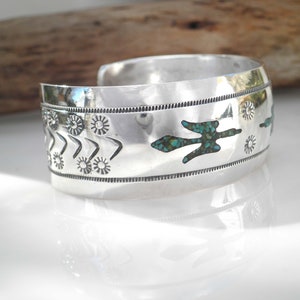 Vintage Navajo Native American Signed Gibson Gene Turquoise Peyote Bird ...