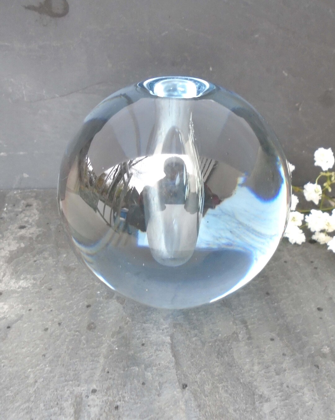 Rare Vintage per Lutken for Holmegaard Denmark Light Tinted Blue Hand ...