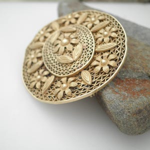 Edwardian Antique Beautiful Solid Brass Flower Filigree Czecho Slovakia ...