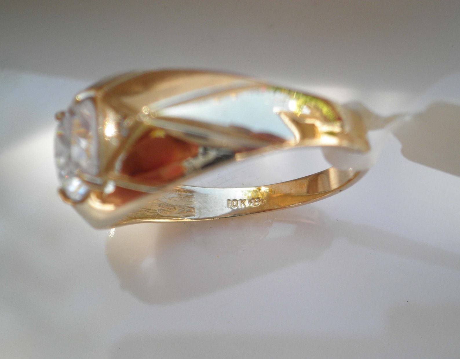 Vintage Uncas 10K Solid Yellow Gold Oval CZ Stone Men’s Ring Size 12 - Etsy