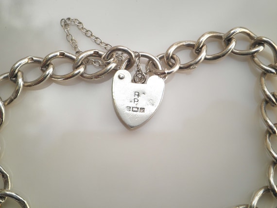 Vintage Signed 1970 Birmingham Heart Padlock Charm Cl… - Gem