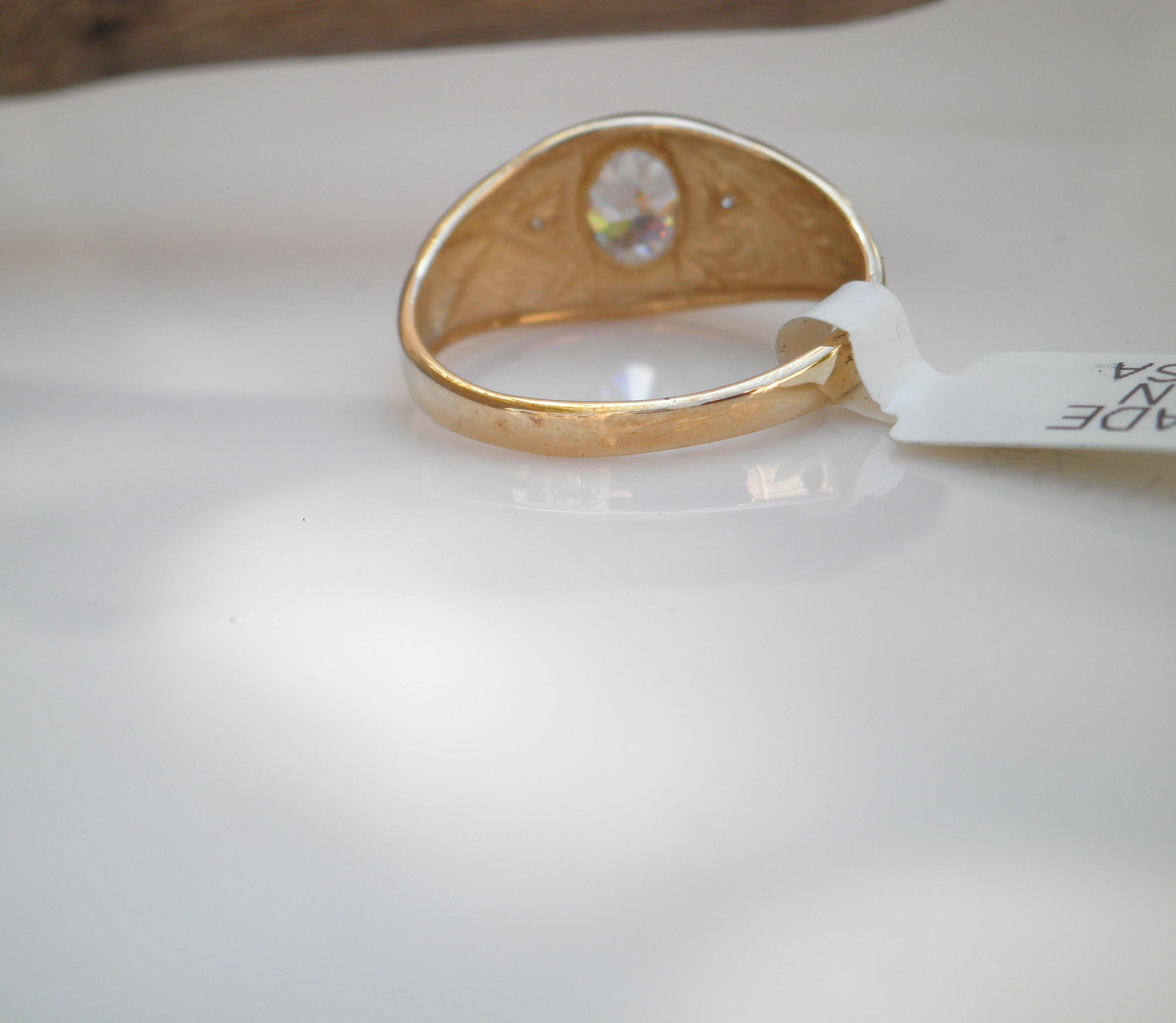 Vintage Uncas 10K Solid Yellow Gold Oval CZ Stone Men’s Ring Size 12 - Etsy
