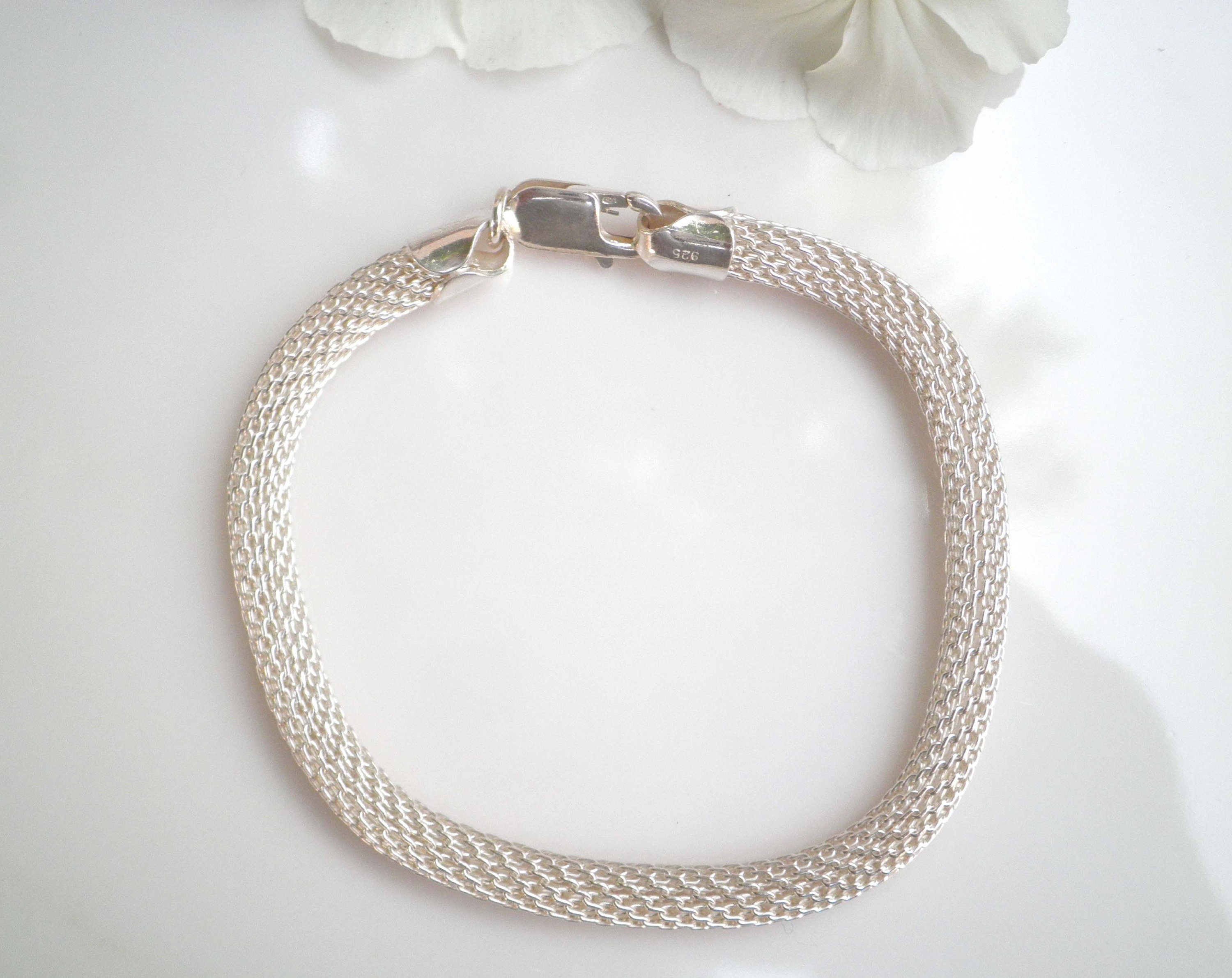 Vintage Signed MG Round Roll Mesh Chain 925 Sterling Silver - Etsy