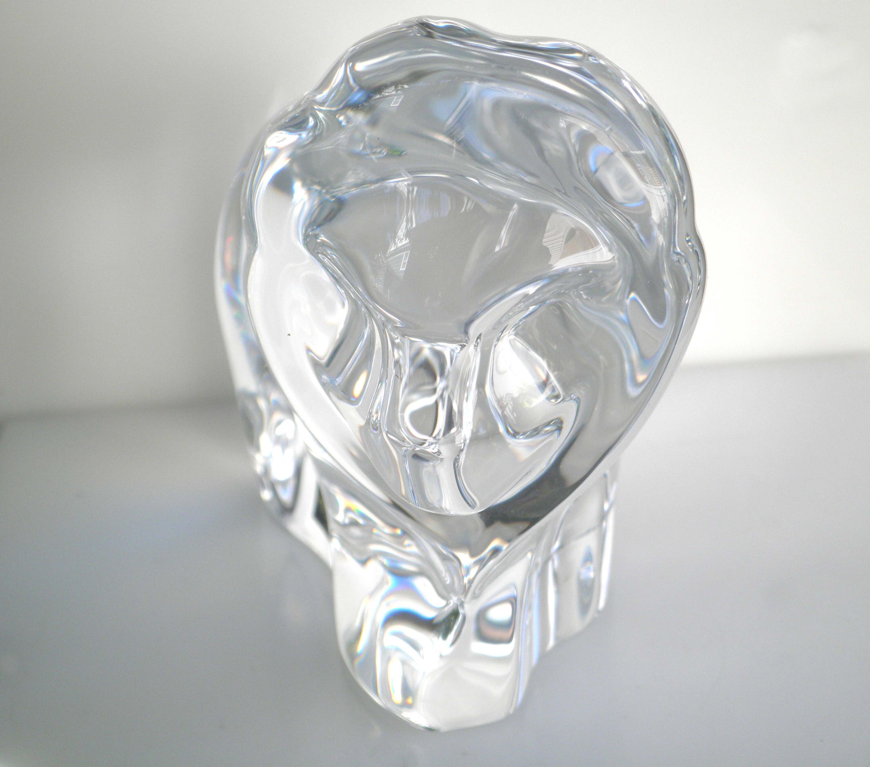 Vintage Beautiful Hoya Museum Crystal Glass Wildlife Lion Statue ...