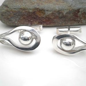 Mid Century Jacob M. Oldak Sterling Silver Men’s Ball Sphere Cufflinks - Etsy