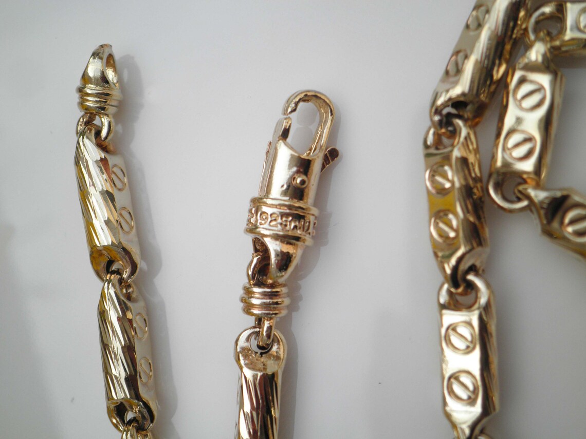 Vintage 10K Gold Over 925 Sterling Silver Rectangular Barrel - Etsy