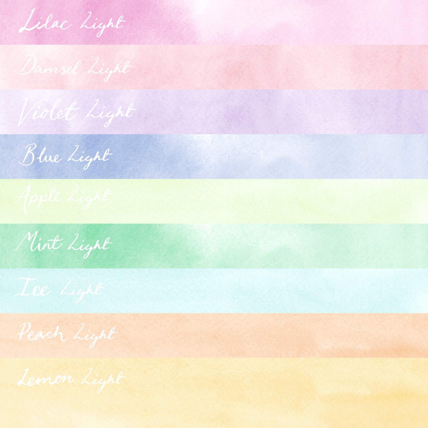 Watercolour Clipart Soft Wash Digital Papers in Rainbow Hues - Etsy