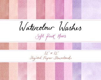 Watercolour Clipart Soft Wash Digital Papers in Rainbow Hues - Etsy