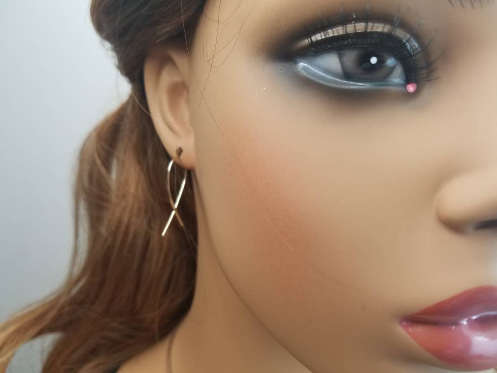 Criss Cross Sleeper Earrings - Minimalist Threader Earrings Hand ...