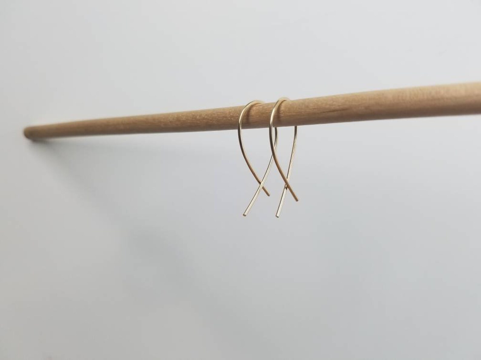 Criss Cross Sleeper Earrings - Minimalist Threader Earrings Hand ...