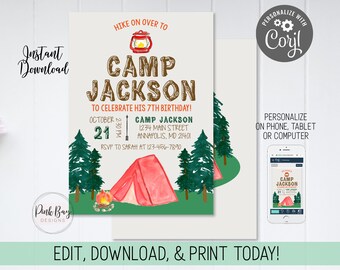 Camping Invite | Etsy